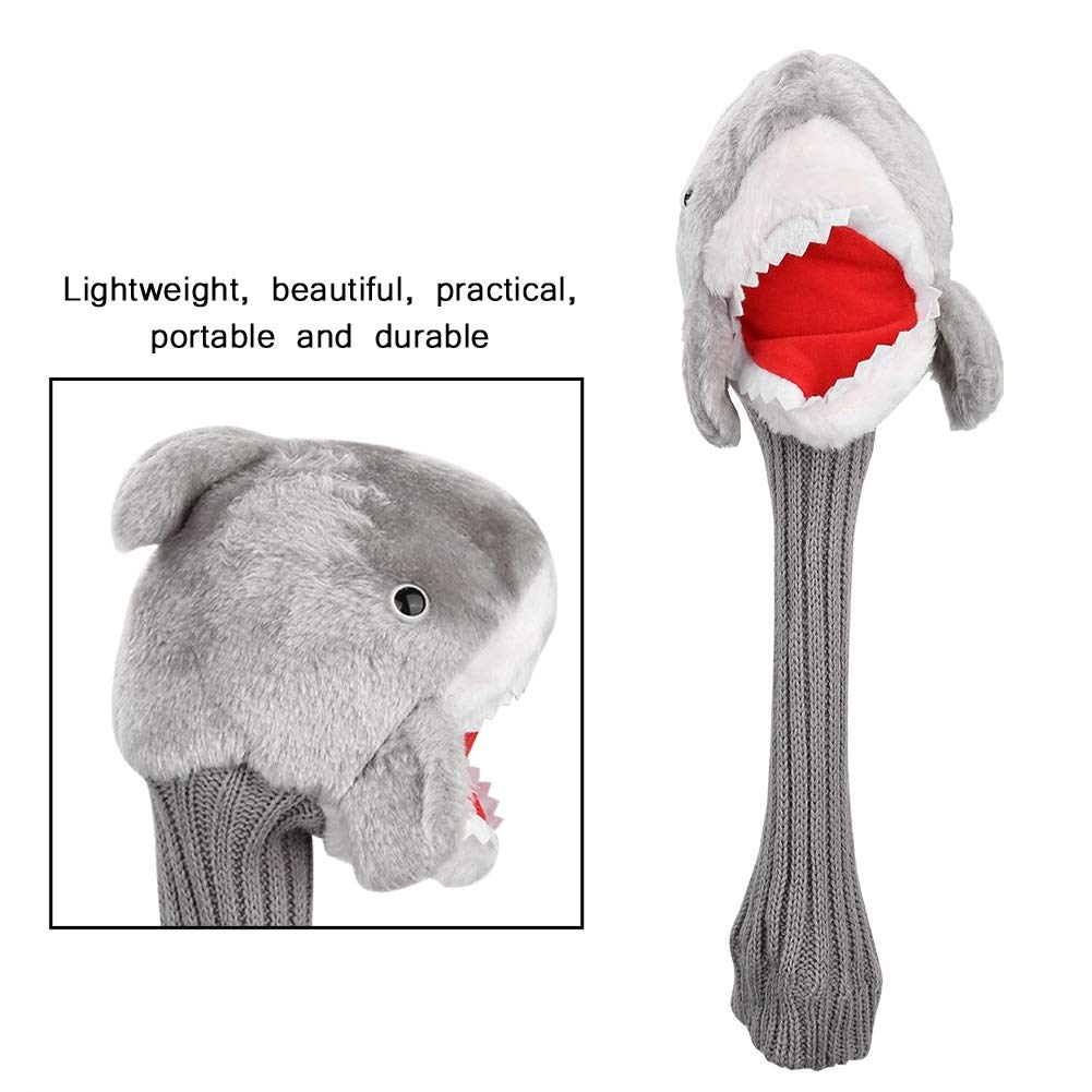 MAGT Golf Head Cover, Shark Head Golf Club Cover Cute Animal Golf Headcovers for 3 and 5 Wood Driver (14.6 * 7.1 * 4.3 Inch)
