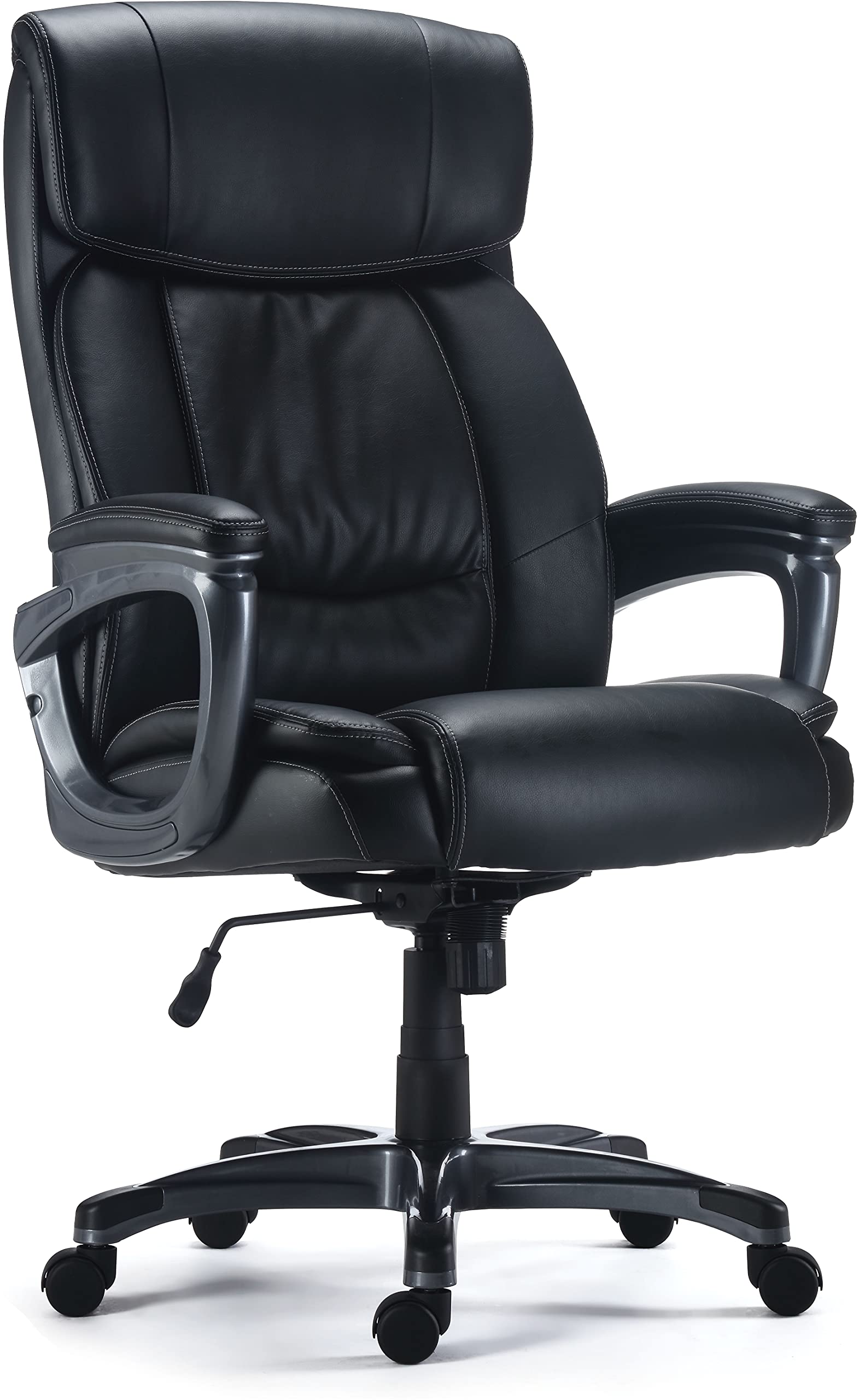 MyOfficeInnovations 24328570 Bonded Leather Big & Tall Managers Chair, Black