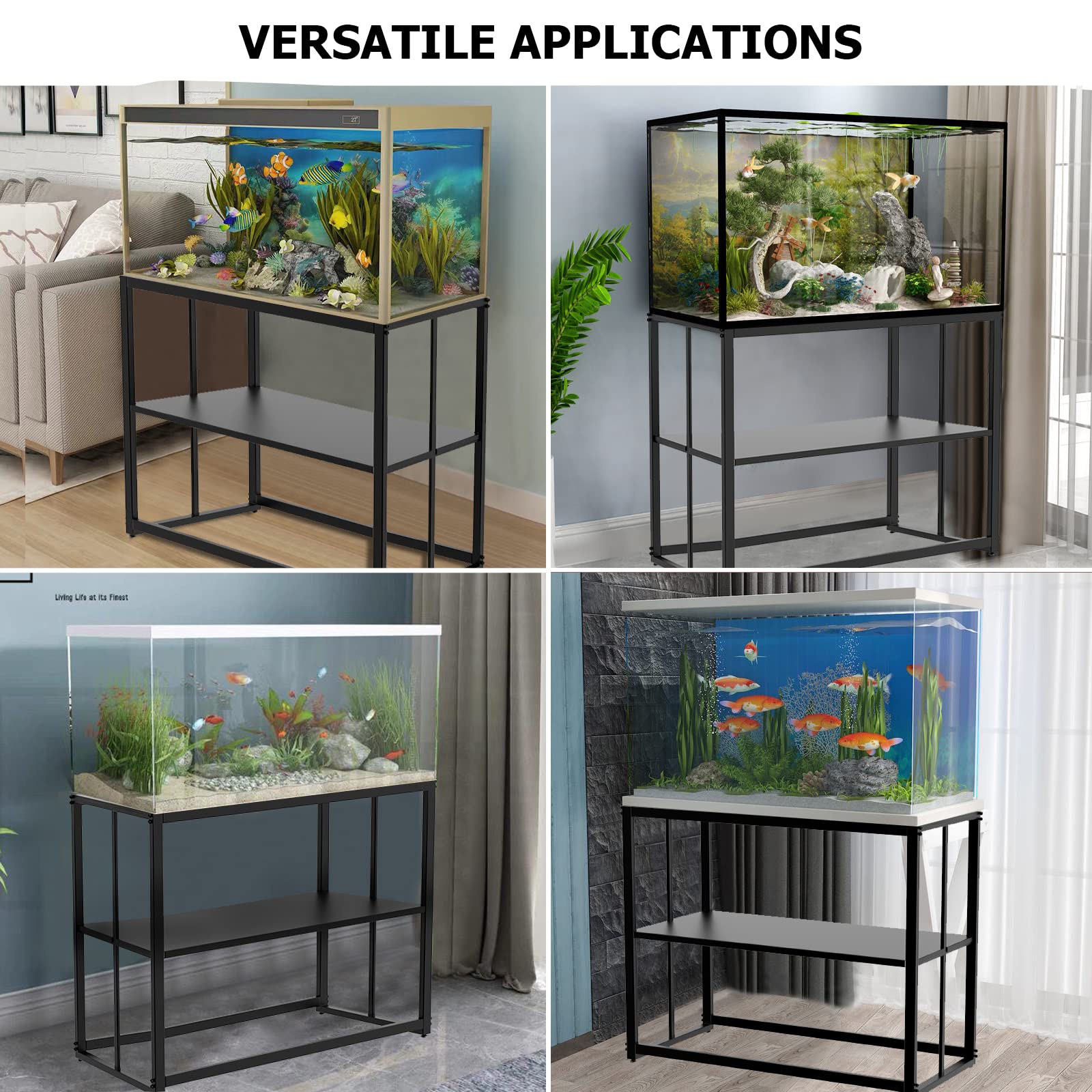 Likeem Fish Tank Stand Metal Aquarium Stand 40 Gallon Aquarium Turtle Tank 36.5" x 18.5" x 29.5"