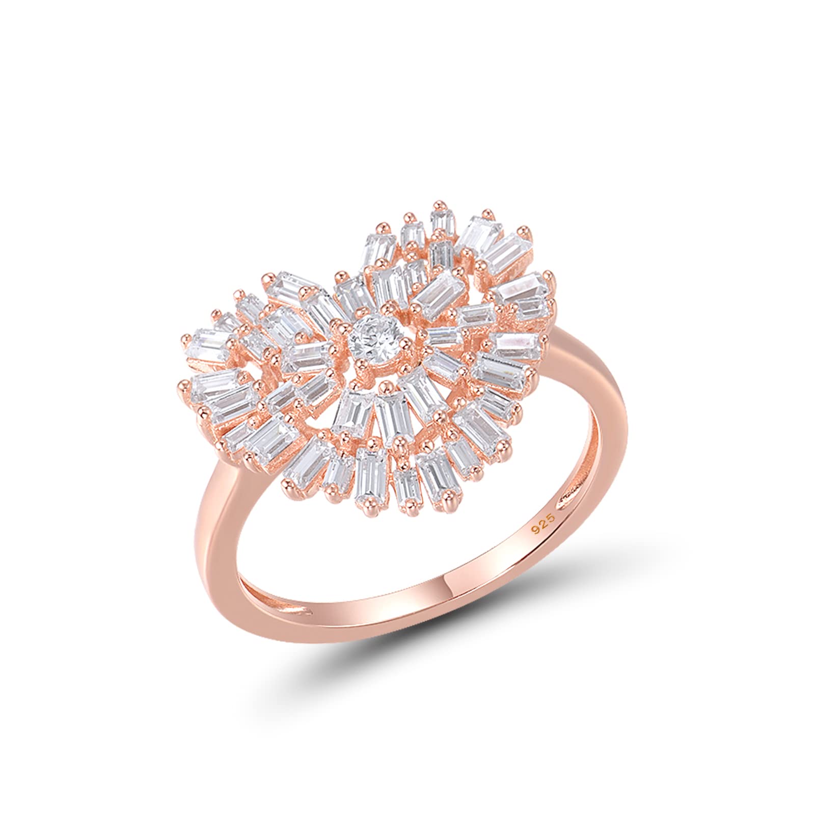 Santuzza 925 Sterling Silver Heart Ring 14K Rose Gold Plated Cubic Zirconia Ring for Women (8)