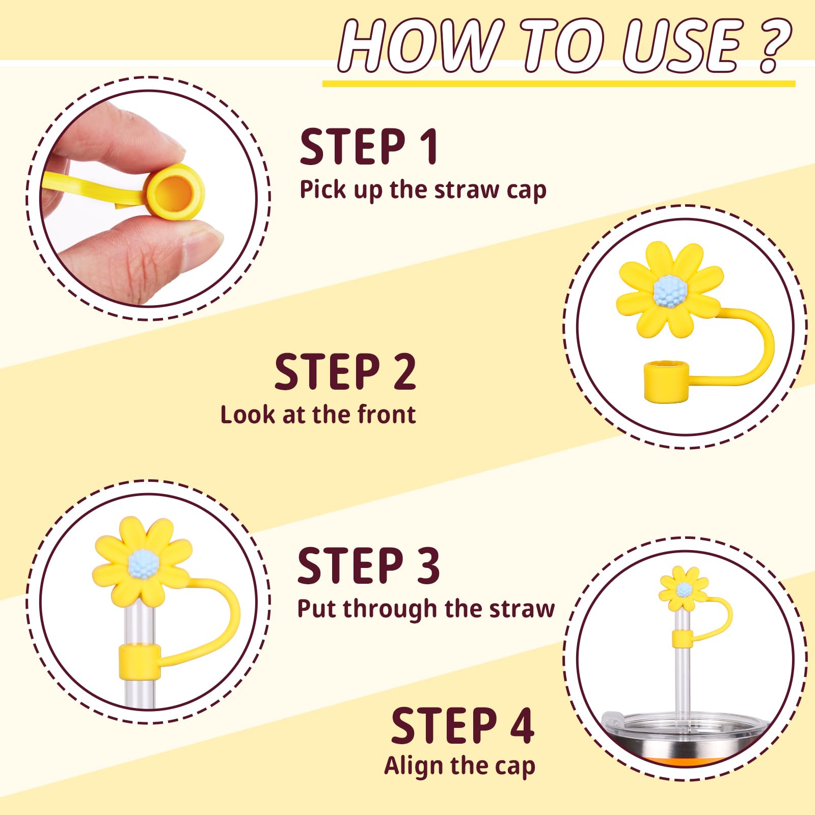 ZIZAISM Straw Cover for Yeti Straw Topper, Straw Cover Cap for Yeti Cup, Silicone Straw Covers Cap for Tumblers Accessories, Reusable, BPA Free, Dishwasher safe - 6Pcs
