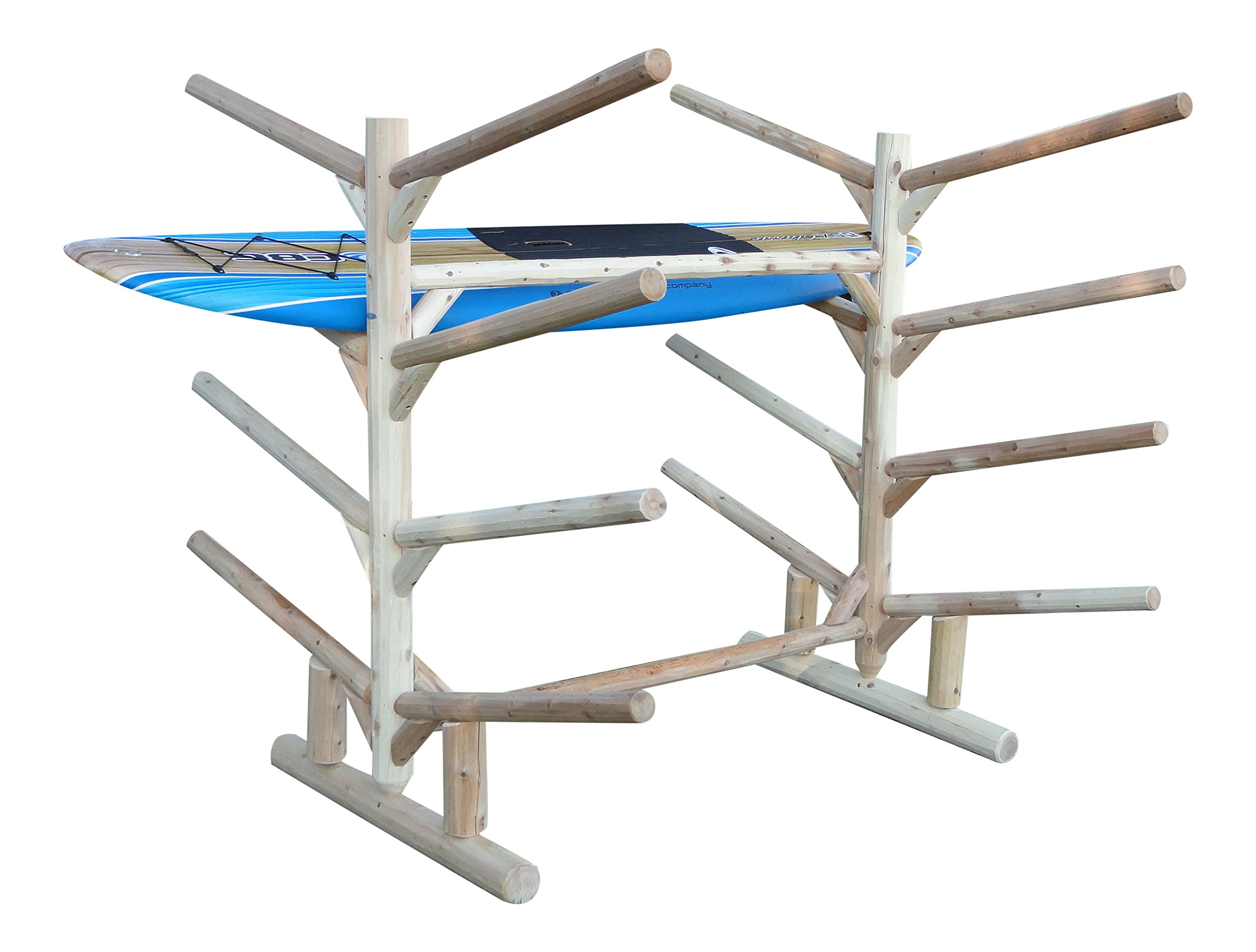 Log Kayak Rack - Kayak Storage Rack, Kayak Racks for Outdoor Storage, Kayak Rack for Garage, Paddle Board Rack, Fishing Rack, Surfboard Rack and SUP Storage Rack - 8 Kayak Racks, Natural