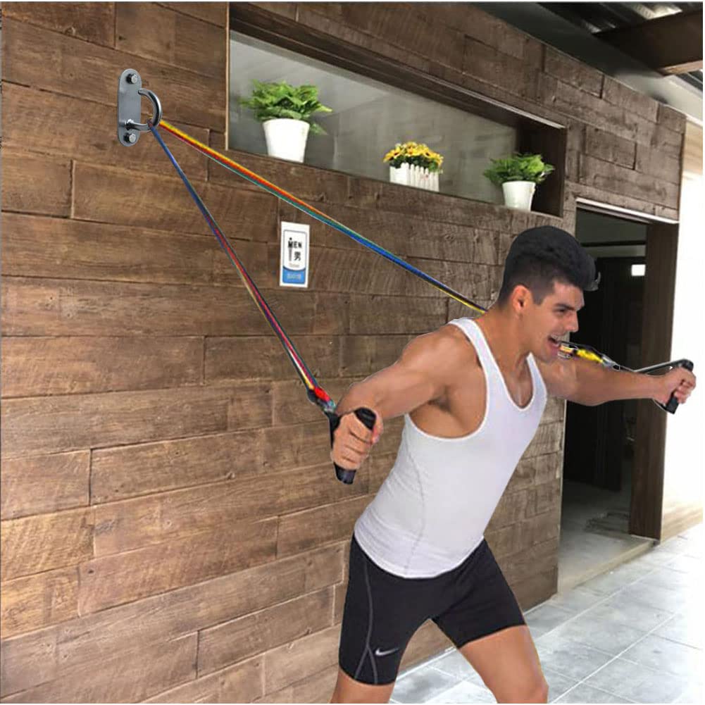 Qinwuwu Resistance Band Wall Anchor Workout Exercise Wall Mount Anchor for Suspension Strap Trainer, J-Shaped Design, Strength Training, Yoga, Home Gym, Physical Exercise