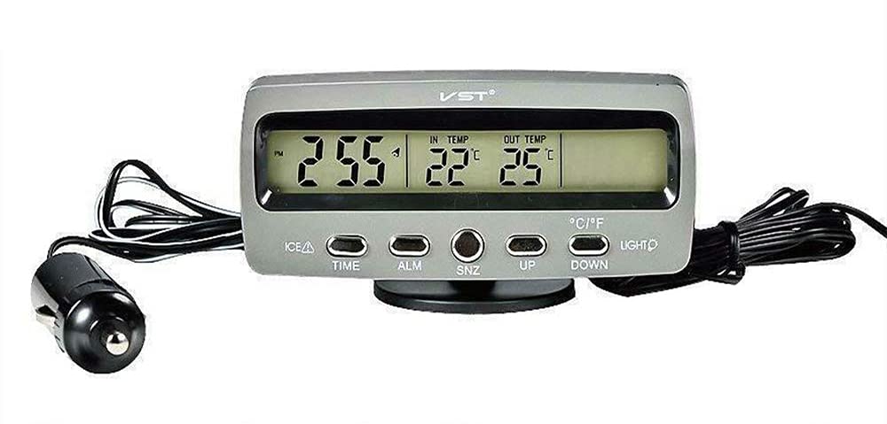MASO 4 In 3 LED Car Digital Outdoor Indoor Clock LED Voltage Indicator Voltmeter Thermometer