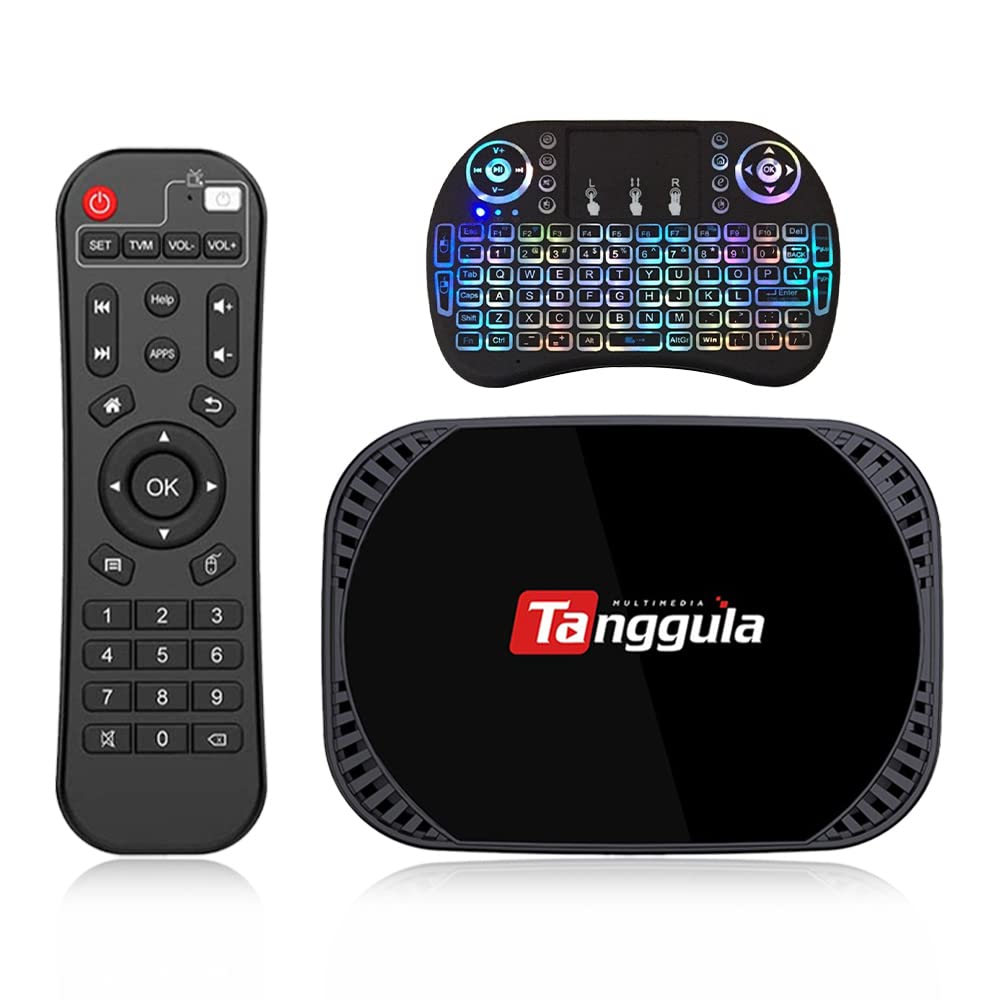 X-verse Tanggula X5 TV Box, 2022 New Android TV Box, 4GB+128GB Android 11.0 Streaming Device with Latest Dual Band WiFi 2.4GHz/5GHz Free Backlit Mini Keyboard