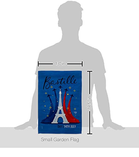 Ornament Collection Bastille 14th July Garden Flag Set Wood Dowel Regional Day French National CelebrationFrance Country House Decoration Banner Small Yard Gift Double-Sided, Made in USA