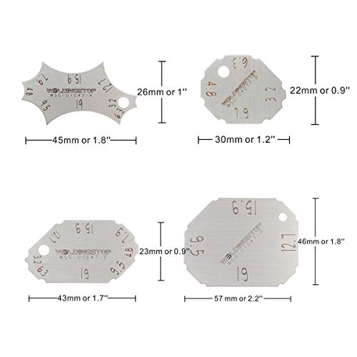 Welding Gauge Kit Weld Fillet Throat Size Leg Length Gage Set In Inch Metric Stainless Steel 4pcs Key Set