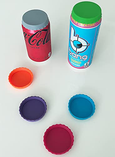 Silicone Soda Can Lids, 6 Pack BPA-Free Reusable Silicone Can Covers, Can Stopper or Protector For Soda, Beer, Drink, Juice, Coke, Beverage, Fits Standard Cans (Assorted)