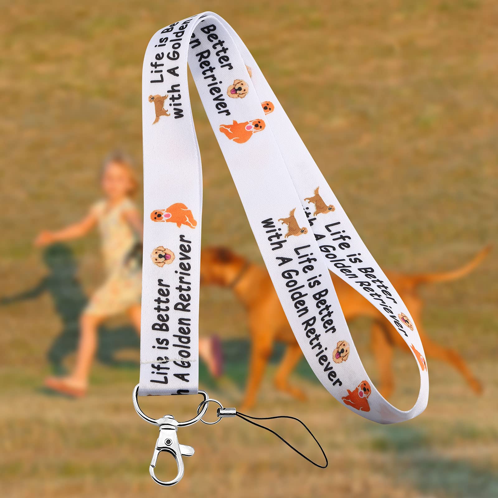 LQRI Golden Retriever Lover Lanyard ID Holder Gift Clip Dog Lover Gift Life is Better with A Golden Retriever Pet Dog Gift