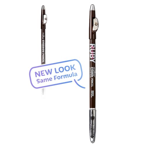Ruby Kisses GoBrow Eyebrow Pencil, Sharpenable, Longwear, Long Lasting Eyebrow Wooden Pencil for Natural-Looking Brows 3 PACK (Dark Brown)