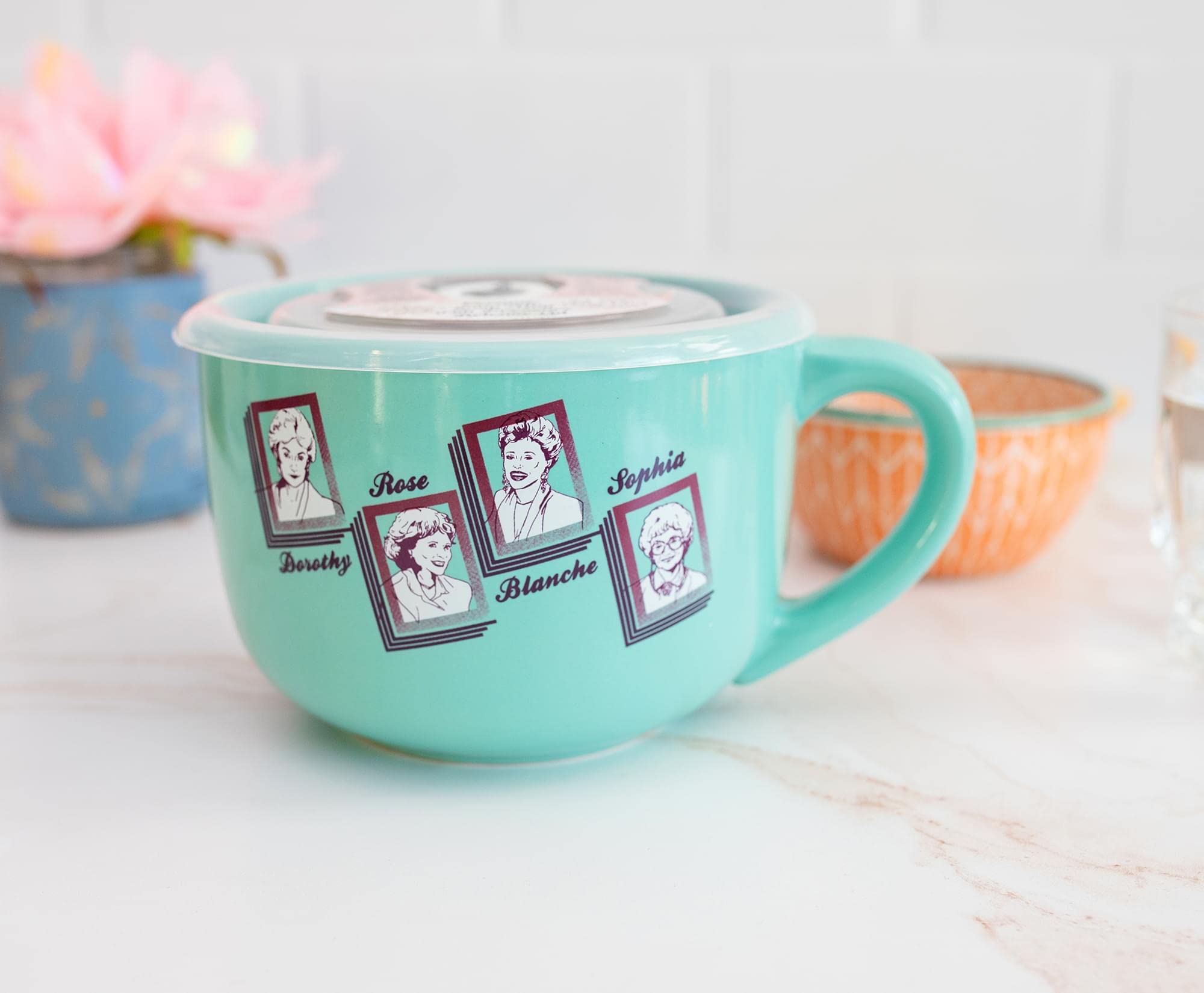 Silver Buffalo The Golden Girls Ceramic Soup Mug with Vented Lid | Holds 24 Ounces
