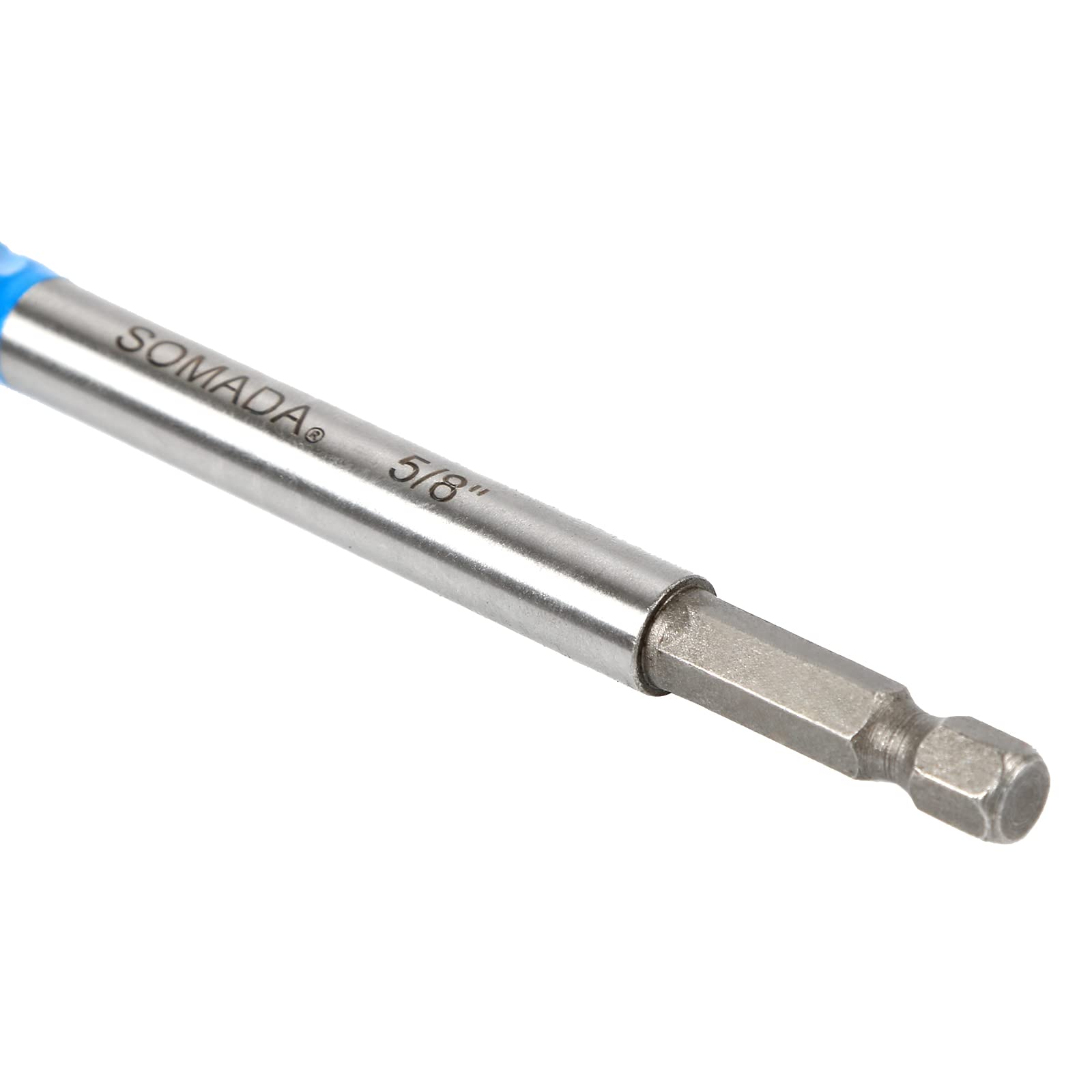 SOMADA Auger Drill Bit Set for Wood, 4-Piece, 1/2", 5/8", 3/4" and 1" Inch Size, 6-Inch Long Impact Wood Auger Set with Quick Change hex Shank