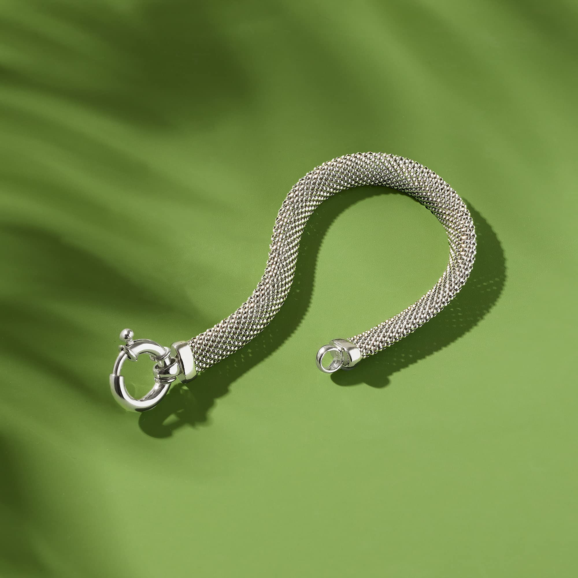Ross-Simons Sterling Silver 8mm Popcorn-Chain Bracelet. 8 inches