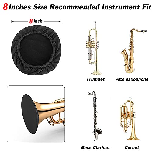 Music Instrument Bell Cover 8'',Washable and Reusable,Double-Layer Bell Cover for Standard Trombone Alto Horn Baritone Saxophone