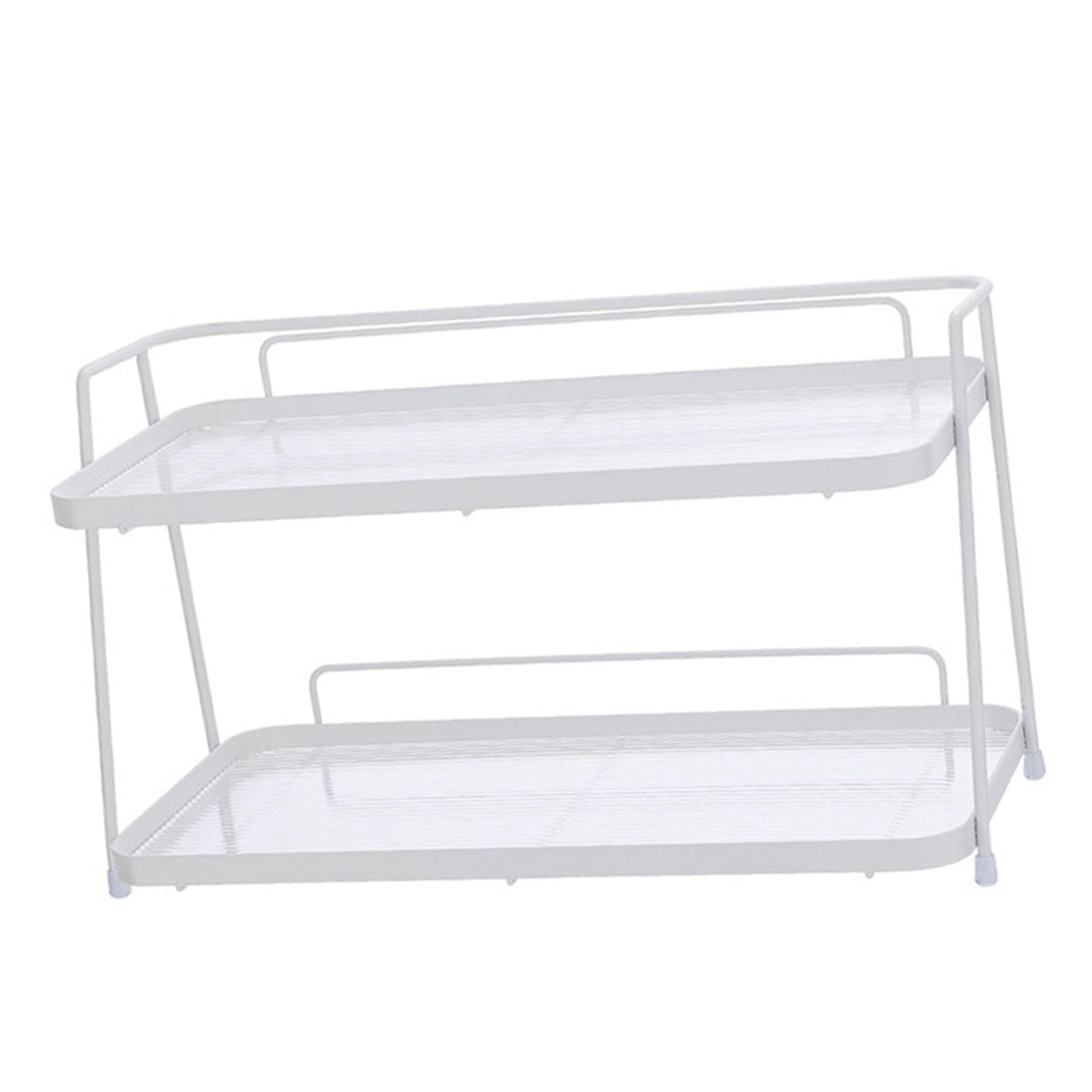 YYEFNMAZ Counter Standing Rack Cosmetic Organizer Holder 2 Tier Shelf Storage Organization Sturdy Bathroom Organizer Space Saver (White)