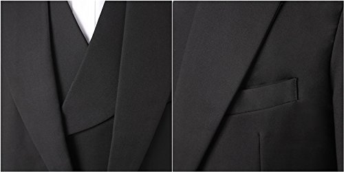 LilisĀ® Mens Premium Tail Tuexdo 3 Pieces Suit Tailcoat Jacket Tux Vest & Trousers Black