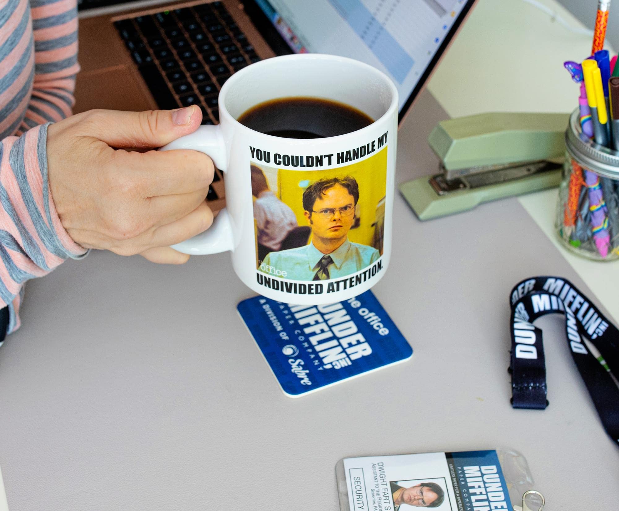 Silver Buffalo The Office Dwight Schrute Undivided Attention Ceramic Mug | Holds 20 Ounces