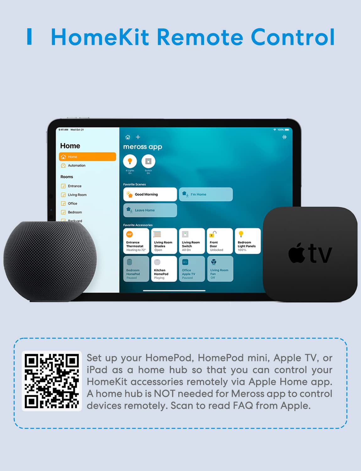 meross Smart Water Leak Detector, WiFi Water Sensor Support Apple HomeKit, SmartThings, IP67 Waterproof with App Alerts, Audio Alarm, 100M Range for Home Basement Kitchen (Meross Hub Included)