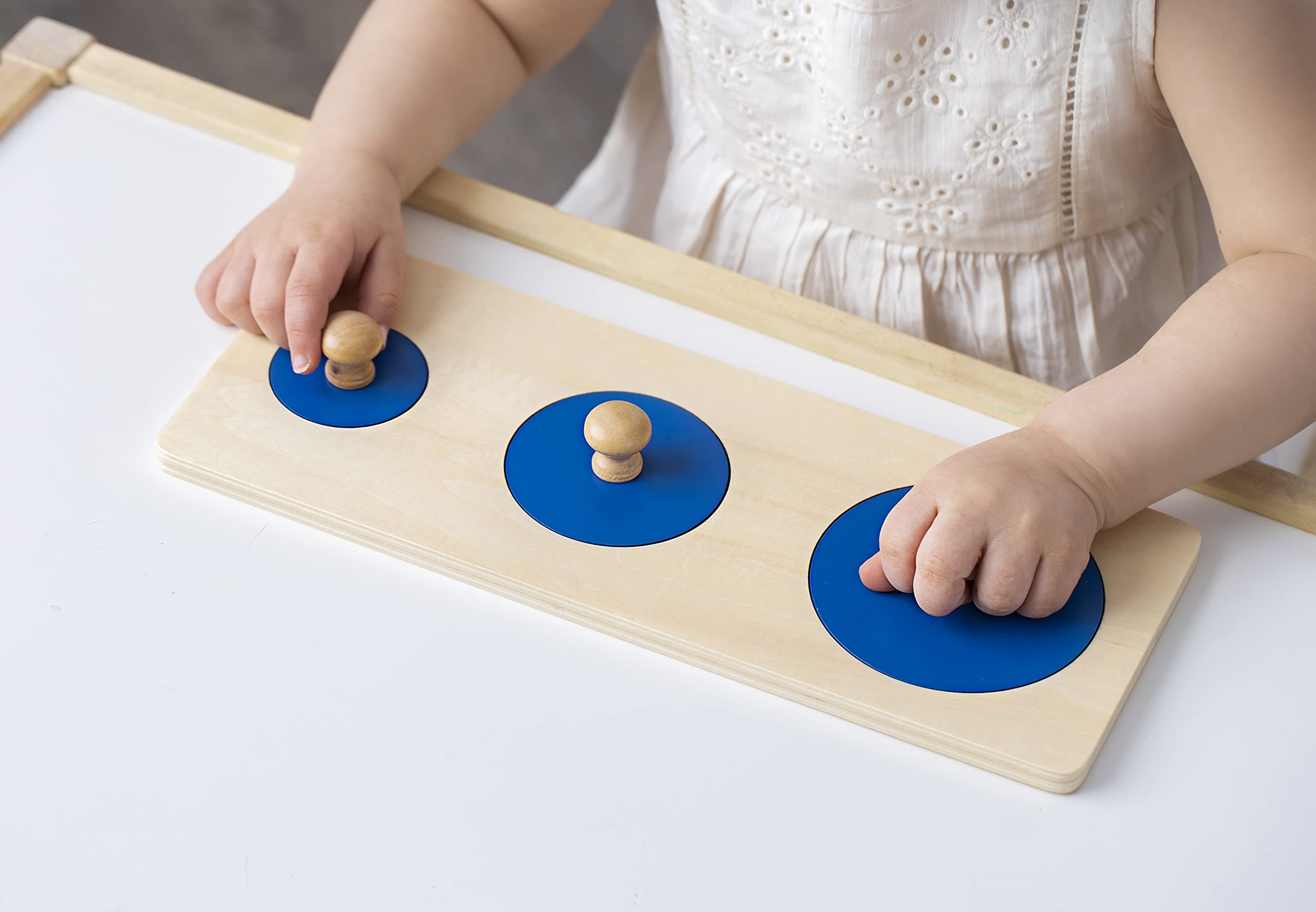 Montessori Multi Shape Wooden Puzzle Toy Baby Toddler First Jumbo Wood Peg Educational Basic Geometry, 2 pieces