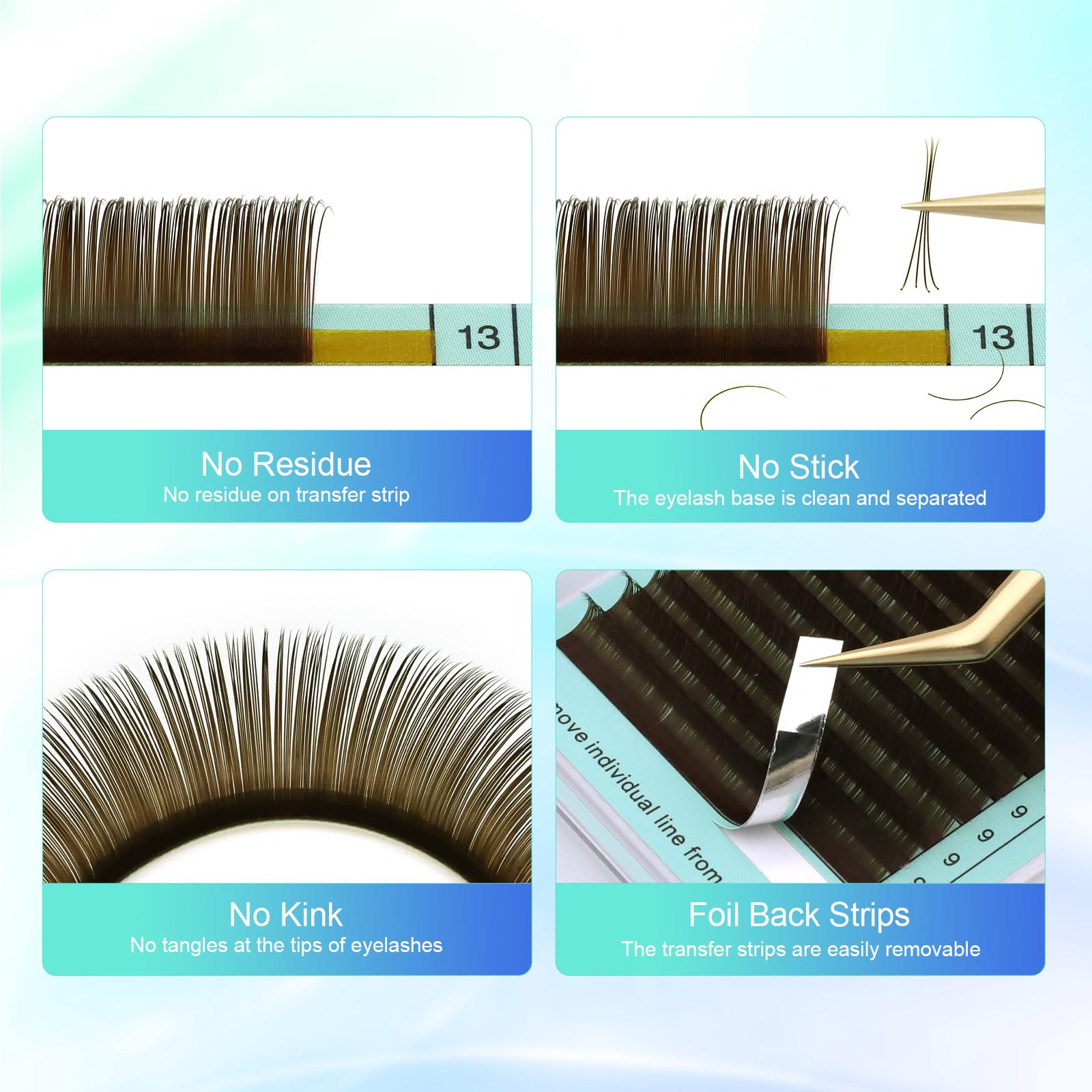 NAGARAKU Natural Brown Color Eyelash Extensions 0.15mm D curl 7-15mm Mix Tray Individual Lashes Classic Faux Mink Volume 20 rows Soft Eyelash Supplies