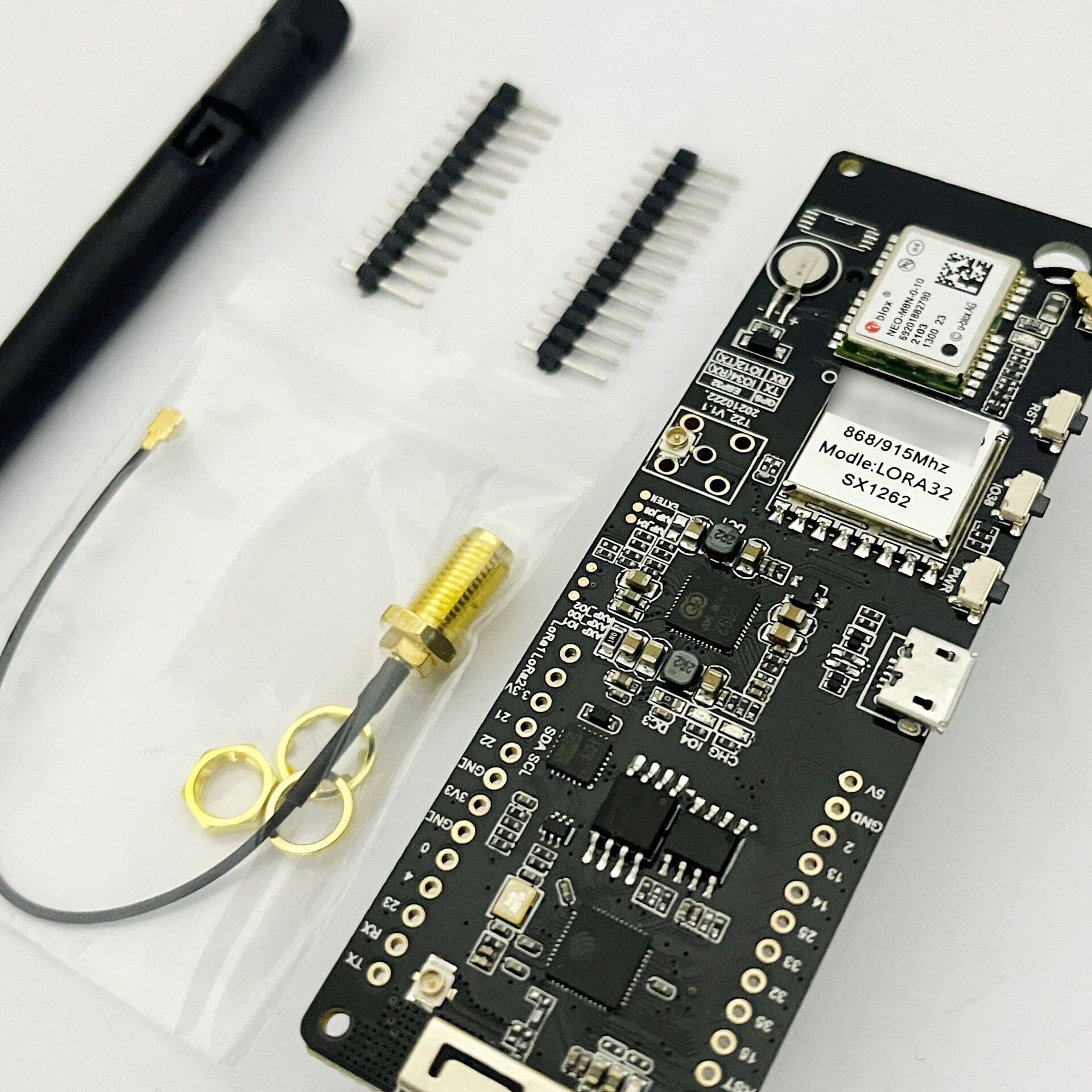 XFCZMG Beam V1.1 CH9102F CHIP SX1262 LORA 868/915MHZ ESP32 WiFi Wireless Bluetooth Module GPS NEO-M8N IPEX 18650 Battery Holder (868MHZ)