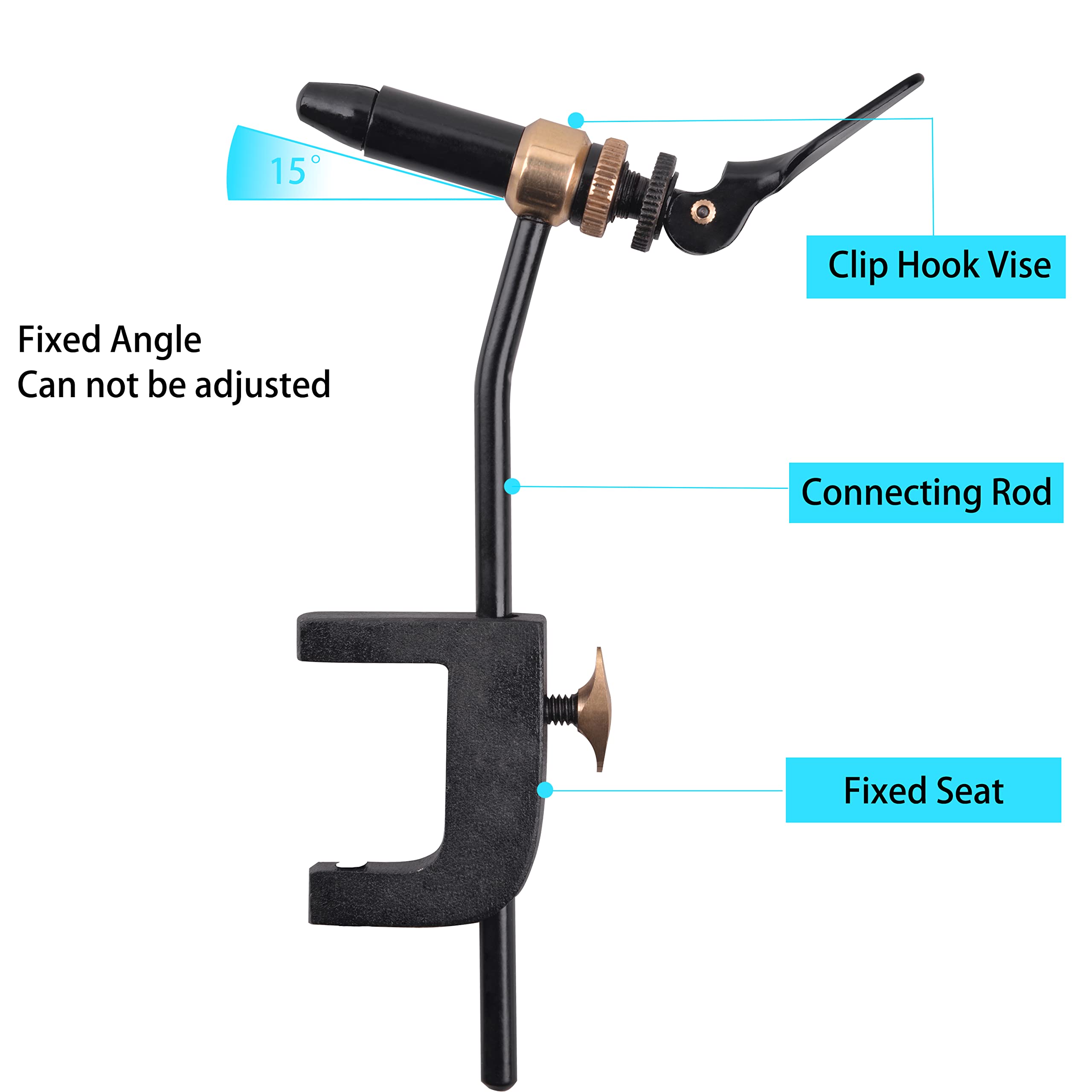 Rotary Fly Tying Vise, 360°Rotating Fishing Vise Clamp Practical Jig Tying Vise Fly Tying Tool for Jigs and Teasers