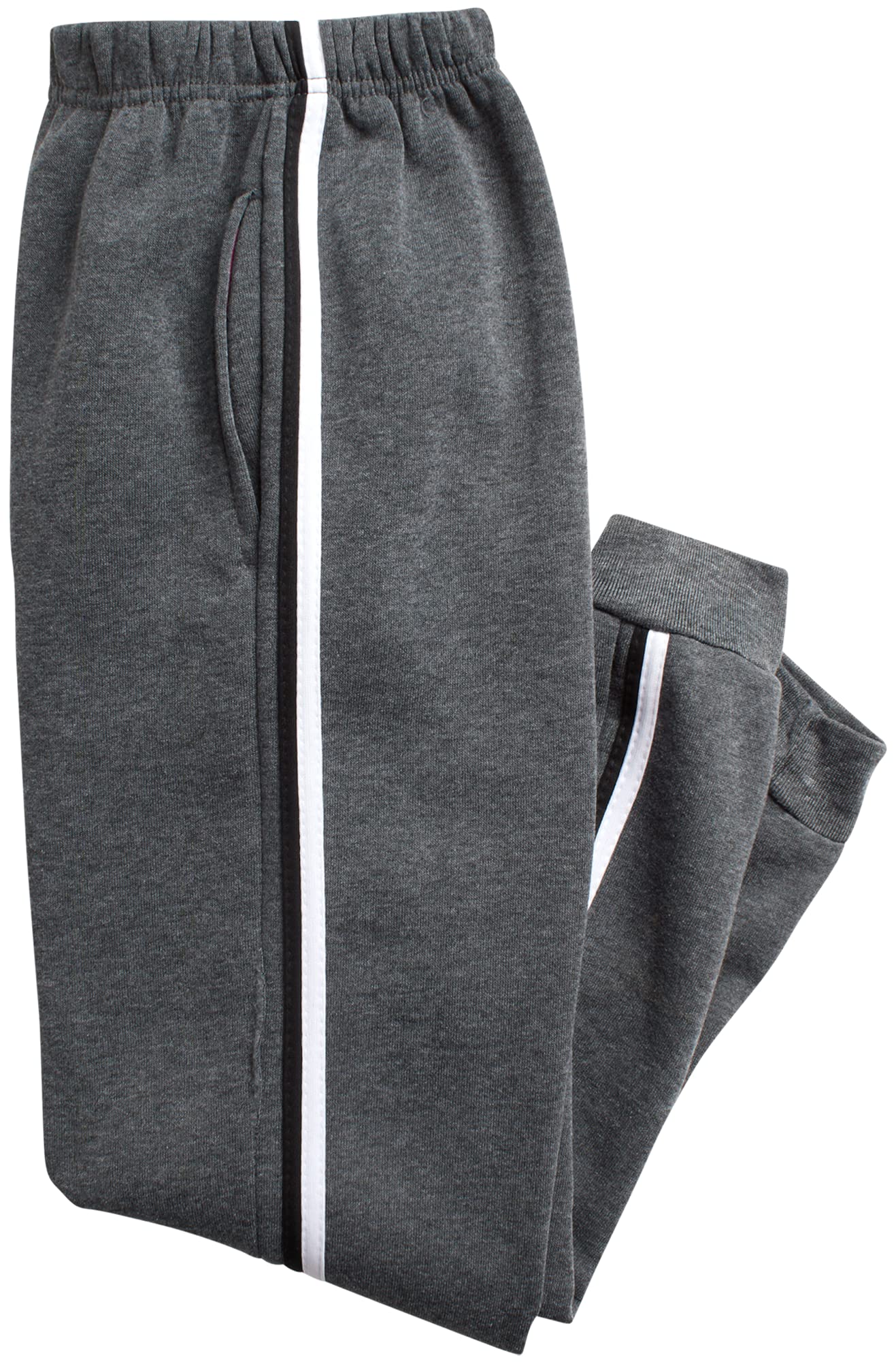 Quad Seven Boys’ 2 Piece Fleece Jog Set with Embossed Foil Hooded Sweatshirt and Jogger Pants, Size 12-14, Charcoal Savage