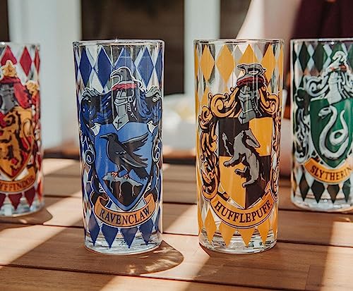 Silver Buffalo Harry Potter Hogwarts House Crests 4-Pack Tumbler Set, 10-Ounces