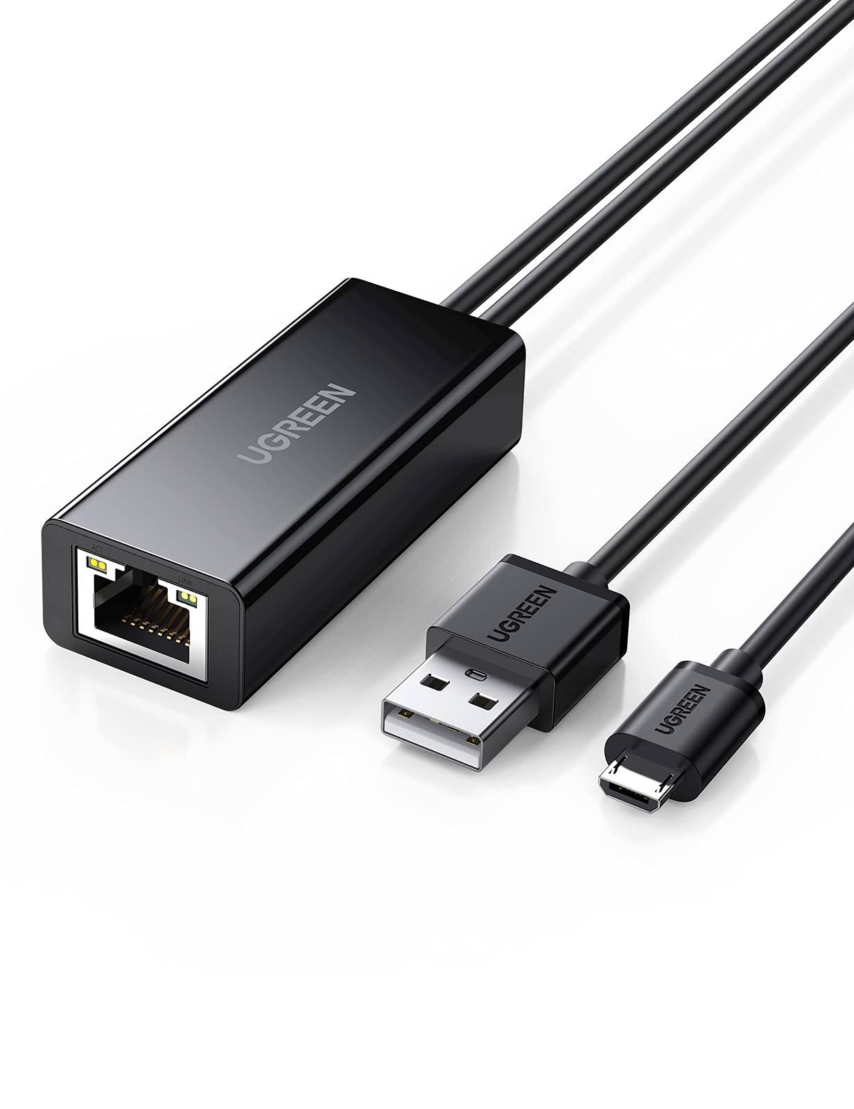UGREEN Braided Cat 8 Ethernet Cable 6FT Bundle with Ethernet Adapter for Fire TV Stick