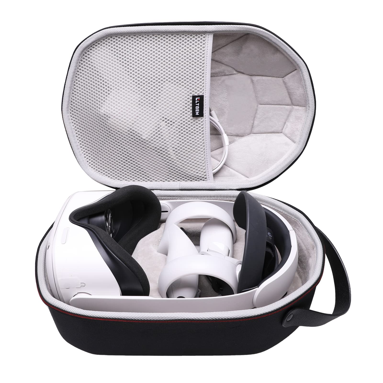 LTGEM Carrying Case Compatible with Meta/Oculus Quest 2,Touch Controllers or other Accessories for Travel and Home Storage ,Black