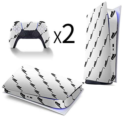 Saxophone Pattern Full Protective Skin Cover Design Wrap Decal Sticker Compatible with PS5 Digital Edition Console and Controller