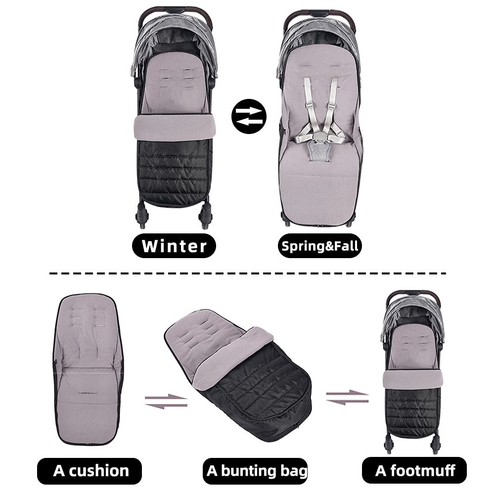 XIFAMNIY Toddler Multi-Use Water Proof Oudtoor Universal Stroller Bunting Bag, Winter Baby Warm Stroller Bunting Bag, Suit for 6-24M(Black Velvet)