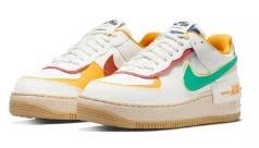 Nike AIR Force 1 Shadow White/Yellow/RED/Green CI0919 118 Women's Size 8.5 KC
