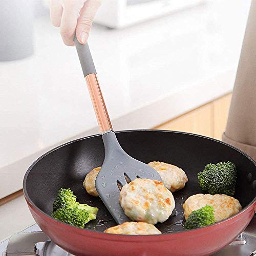 LMMDP Silicone Kitchenware Non-stick Cookware Cooking Tool Spatula Ladle Egg Beaters Shovel Spoon Soup Kitchen Utensils Set