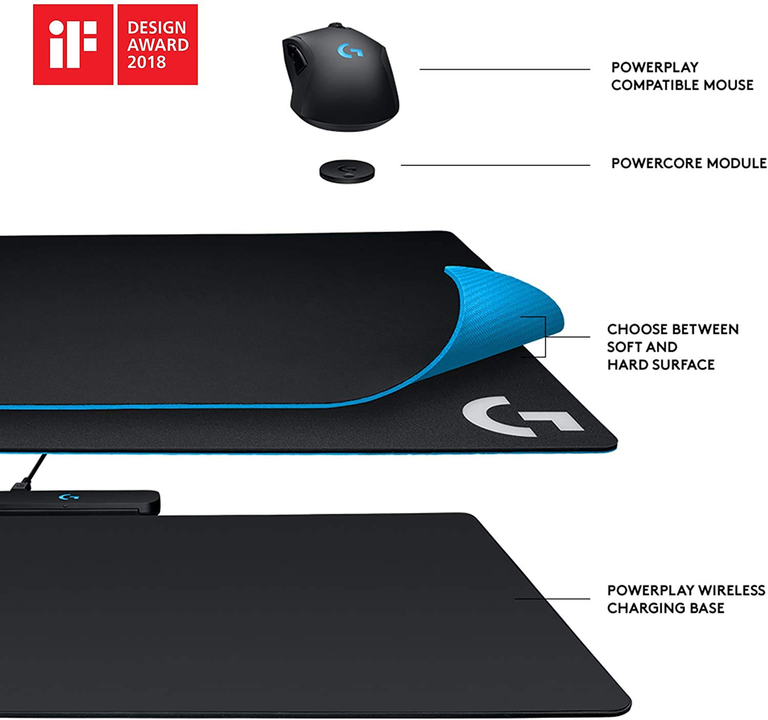 Logitech G502 X Lightspeed Wireless Gaming Mouse + Powerplay Wireless Charging System - Black