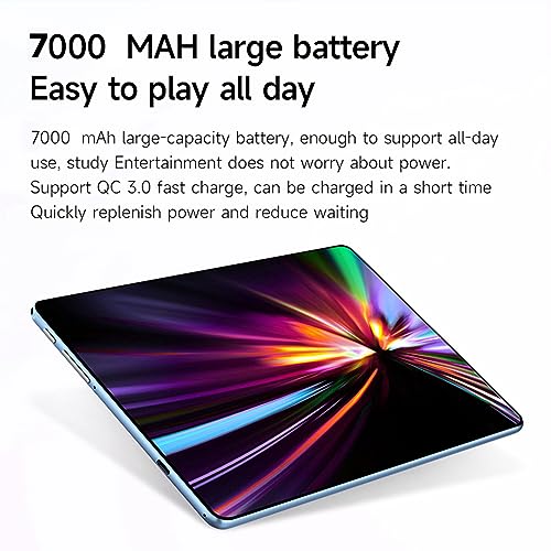MAVIS LAVEN 10.1in Tablet, USB C Fast Charging Expandable Memory 8G RAM 256G ROM 2 Speakers 100‑240V 2 in 1 Tablet 8 Core for Travel (US Plug)