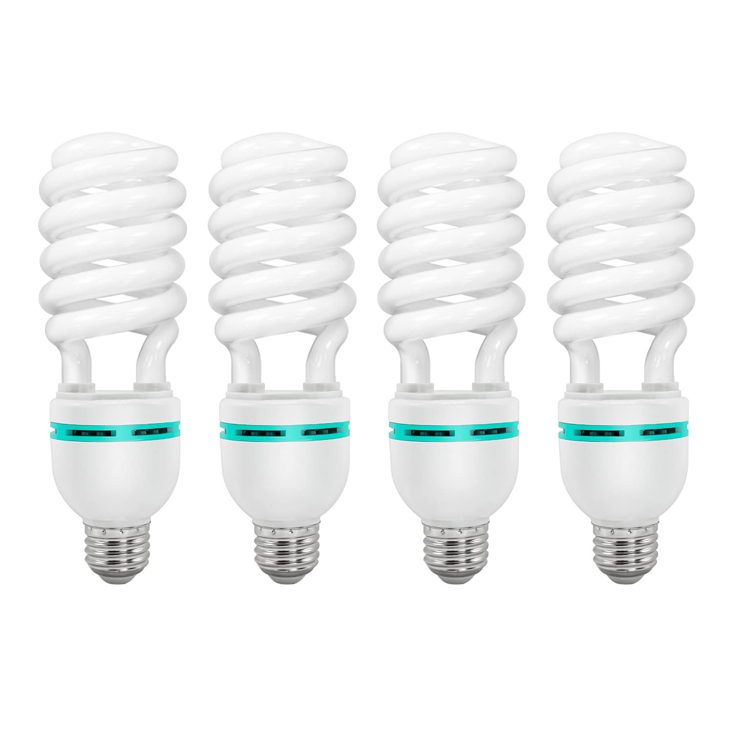 LimoStudio (4 Pack) 45W CFL Light Bulb, Compact Fluorescent Lighting Full Spectrum Photo Bulb, Daylight Pure White, 5500K, 2100LM, E26, E27, AGG117