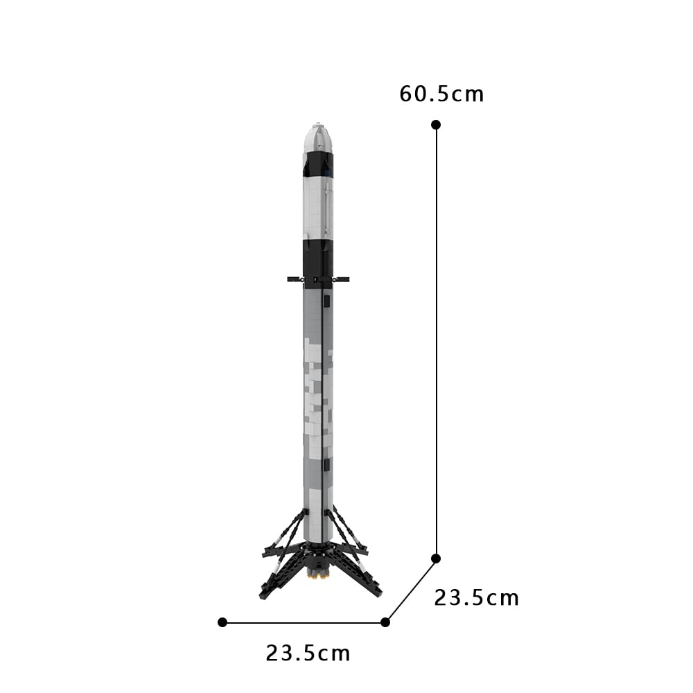 Sayotoo Space Launch System Ultimate Falcon 9 Rocket Building Kit, 860 Pieces Launch Vehicle Falcon 9 Building Set, Falcon 9 Model Building Blocks Toys, Education Outer Space Rocket for Kids Adults