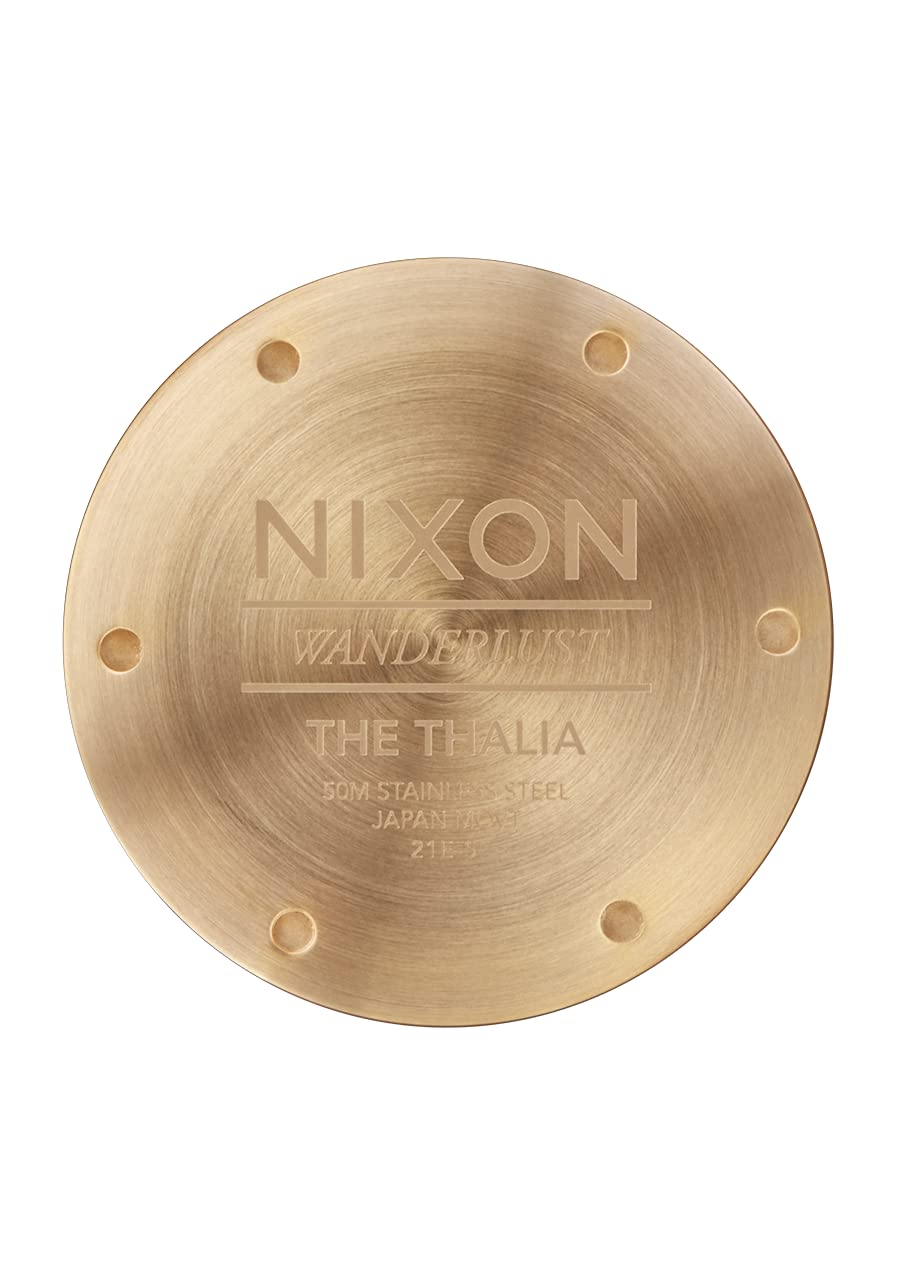 NIXON Thalia Leather A1343 - Silver/Black - 50M Water Resistant Analog Classic Watch (38 mm Watch Face, 18 mm Custom Tapered Leather Band)