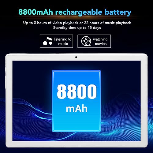 Luqeeg 10.1 Inch Tablet, MT6755 Octa Core Dual Camera 4G LTE Work 2 in 1 (White)