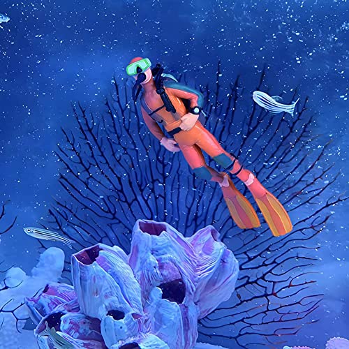 WAYUTO Fish Tank Diver Floating Ornament - Aquarium Decoration Scuba Diver Figurines Mini Swimmers Figurines for Home Decor Fish Tank Landscape Ornament Blue