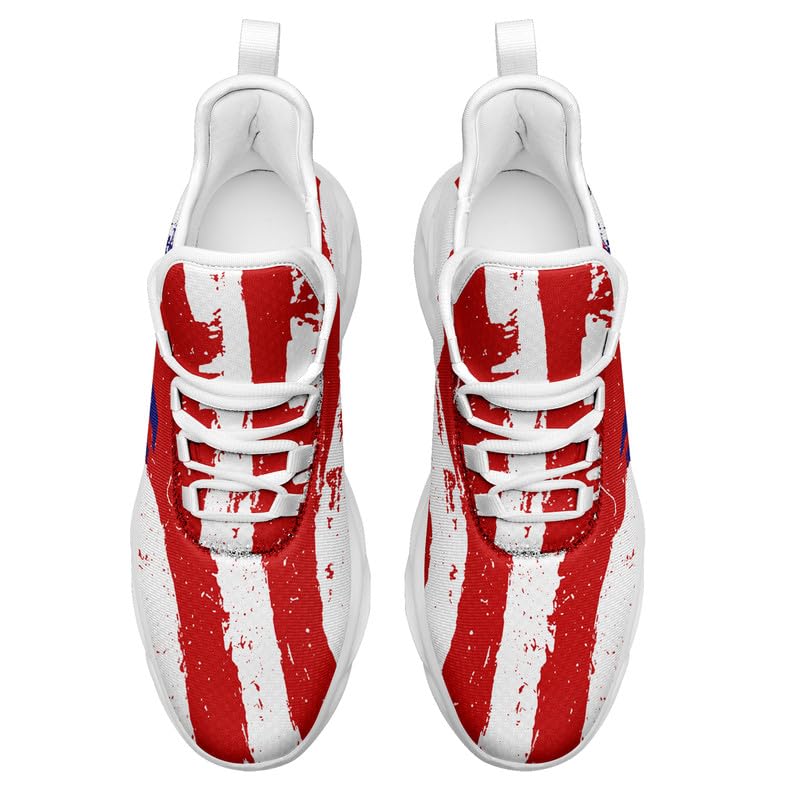 Men's Mesh Running Shoes: American Flag Patterns for Patriotic Enthusiasts and Veterans, Lightweight Breathable Tenis Sneaker Ideal Gift for Dad