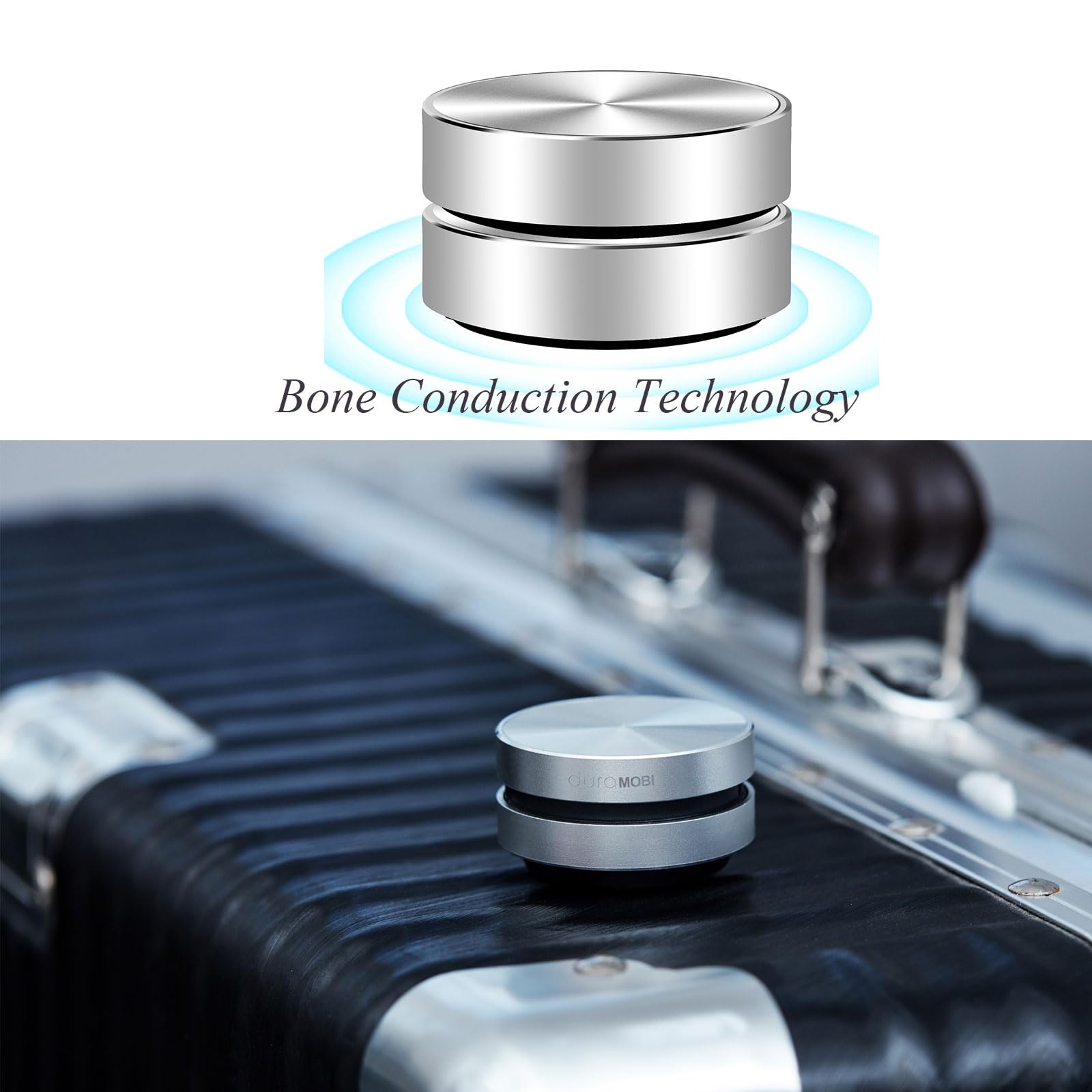 Nebunovo Bone Conduction Humbird Speaker Bluetooth with Magnetic Stickers, Bone Speakers Turn Anything into Speakers Humbird Speaker Wireless Bass Sound for Travel (Silver Humbird)