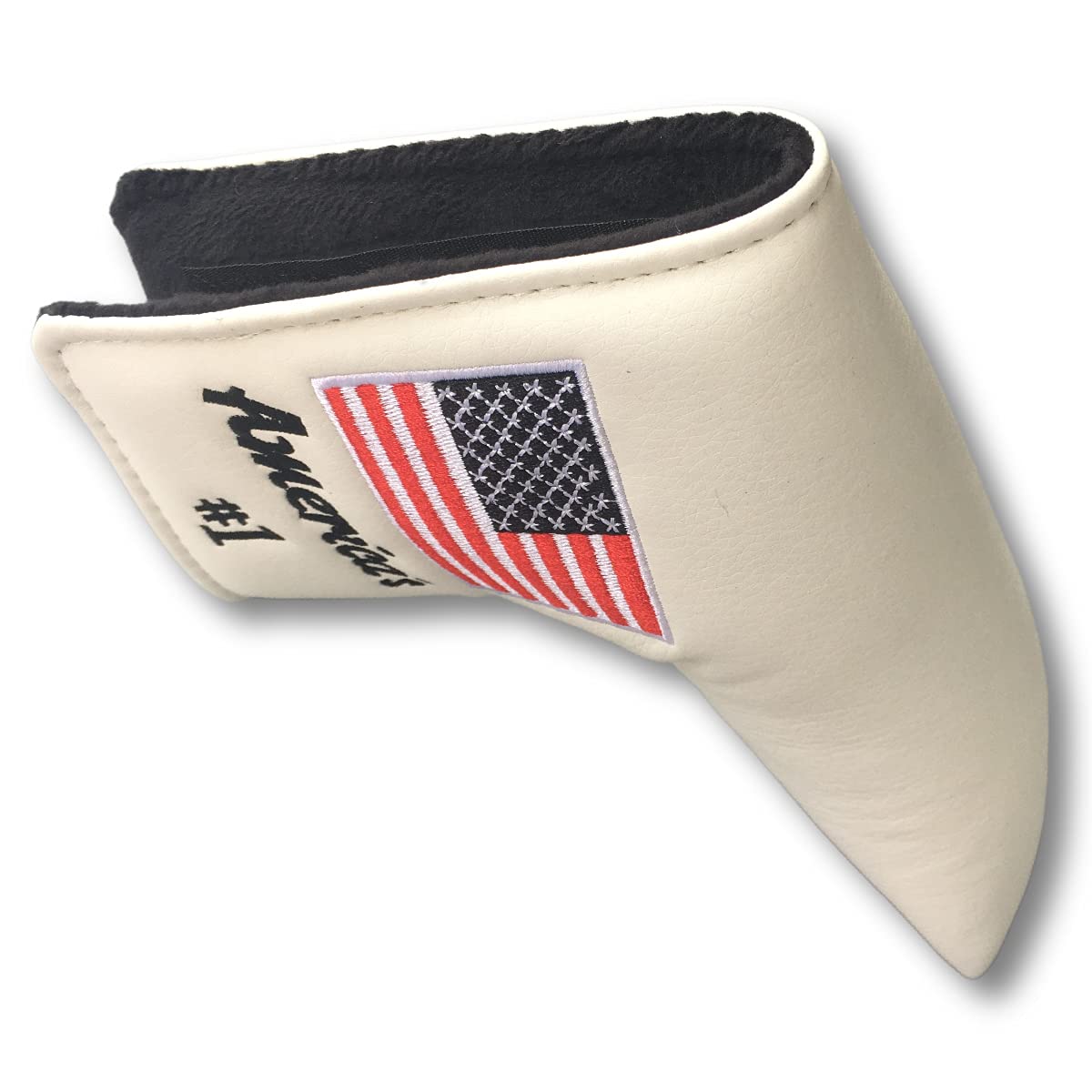 NC Putter Cover - Golf Blade Putter Headcover Head Covers -Golf Club Covers - Synthetic Leather Well-Made Golf Accessory for Men (White)