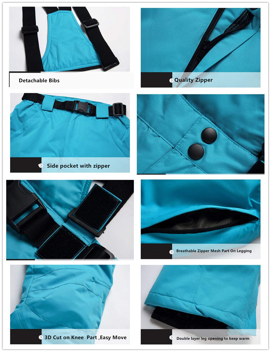 Mens Ski Jacket and Pants Set Outdoor Waterproof Snowboarding Suit