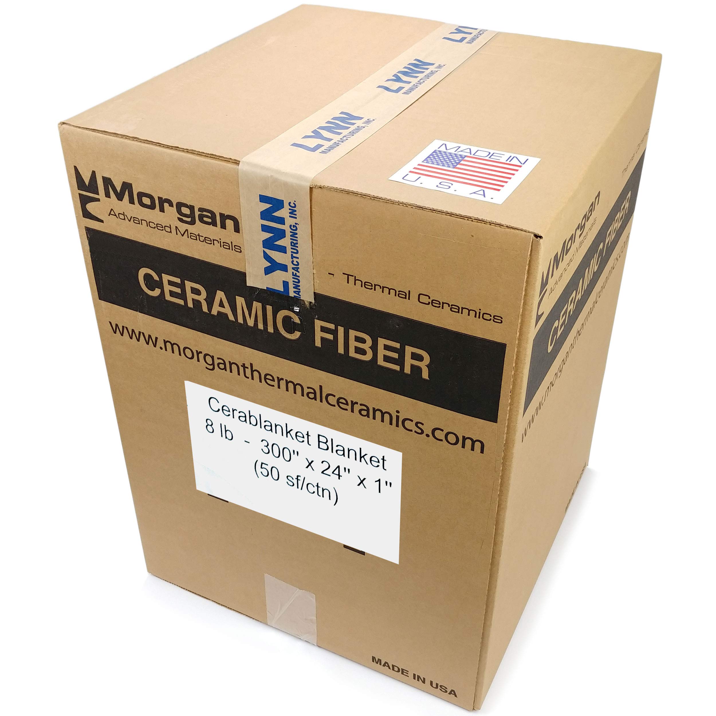 Lynn Manufacturing 1" Thick, CeraBlanket Insulation, Morgan Thermal Ceramics, 2400F Rated, 8 Lb. Density, 24" Wide, 25 Ft. Long, 8CB12