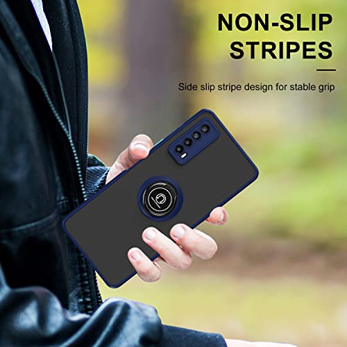 Lokyoo Shockproof Case for TCL Stylus 5G 2022, with 2 Pack Tempered Glass Screen Protector, Military Grade Phone Cover with Support Magnetic Car Holder Metal kicktand for TCL Stylus 5G-Blue