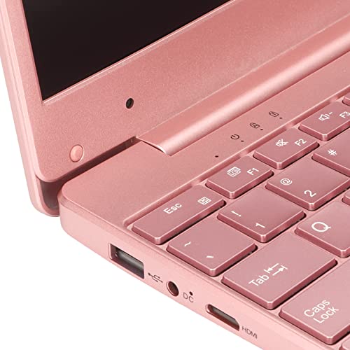 Naroote Gaming Laptop, 100‑240V Pink 2K Resolution IPS 15.6in Laptop for Window11 with Fingerprint Keypad for Office (12+512G US Plug)