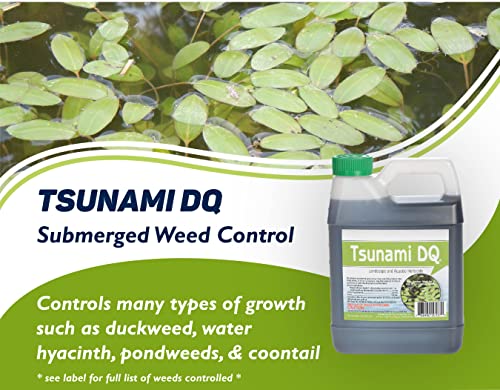 Tsunami DQ Aquatic Herbicide- Quart - 37.3 Percent Diquat Dibromide β Concentrated Aquatic Weed Killer for Lakes and Ponds - Duckweed, Watermeal, Curly Leaf, Pondweed & Many More