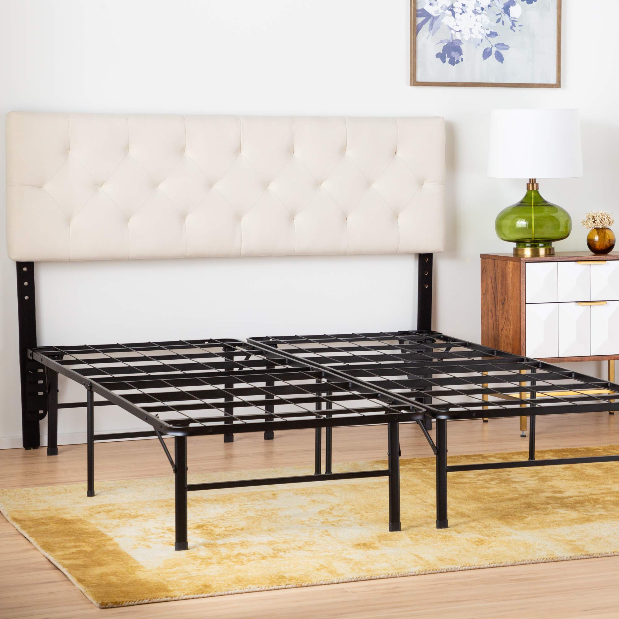 Linenspa Headboard Brackets - Attach Headboard to Platform Bed Frame - Easy to Adjust - Compatible with all Headboards - Durable - Steel - Black(Traditional Headboard Brackets)